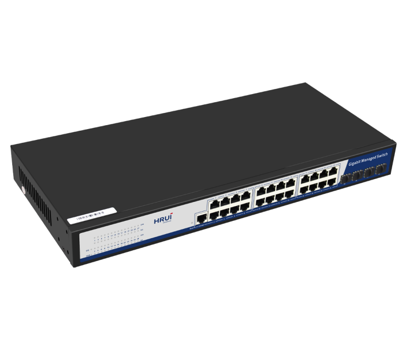 HRUI 28-Port Gigabit L2 Managed Intelligent Ethernet Switch-PoE Switch ...