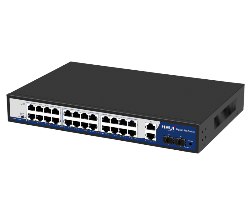 28 Port Gigabit Intelligent PoE Switch - | HRUI-PoE Switch and ...